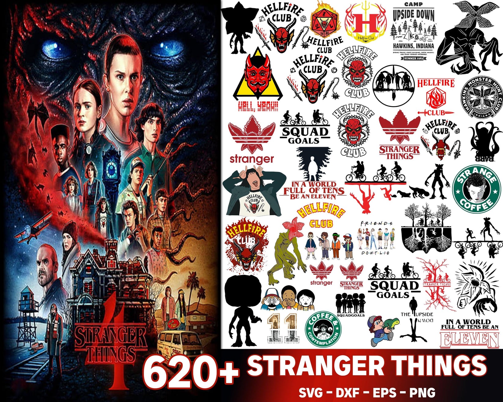 Stranger things SVG , 620+ file Mega Bundle Stranger things svg,dxf,ep ...