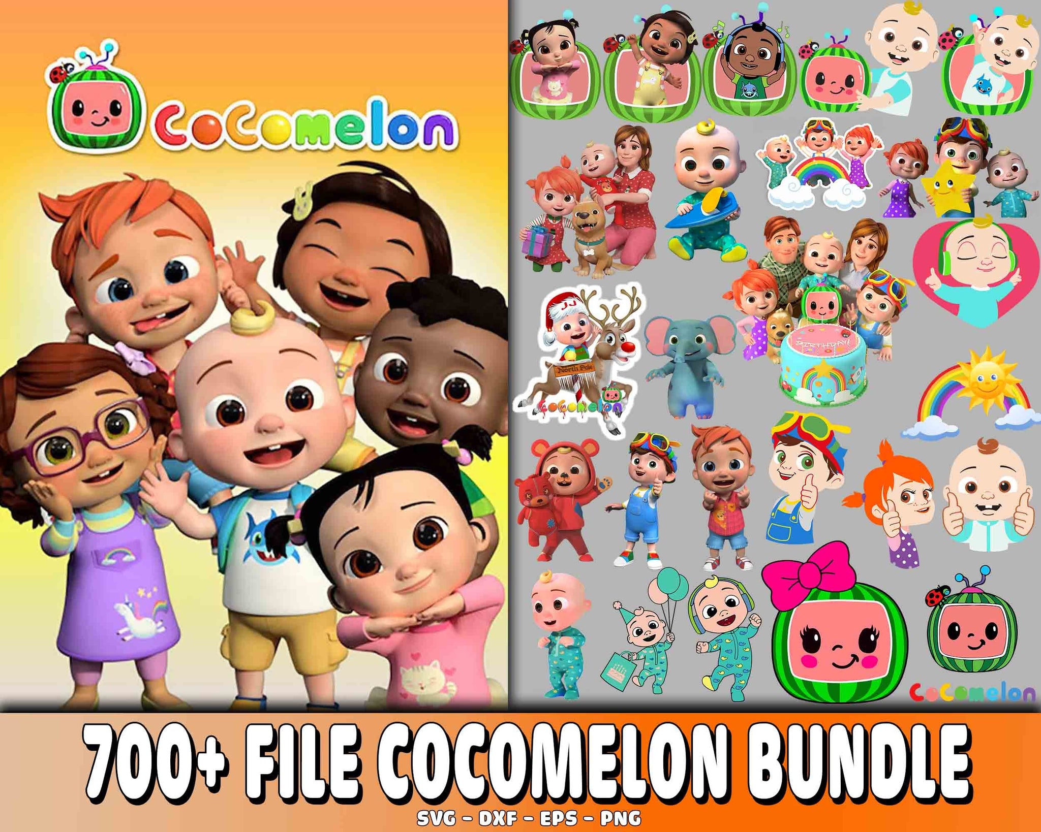 CoComelon SVG Bundle - 700+ files CoComelon SVG, EPS, PNG, DXF for Cri ...