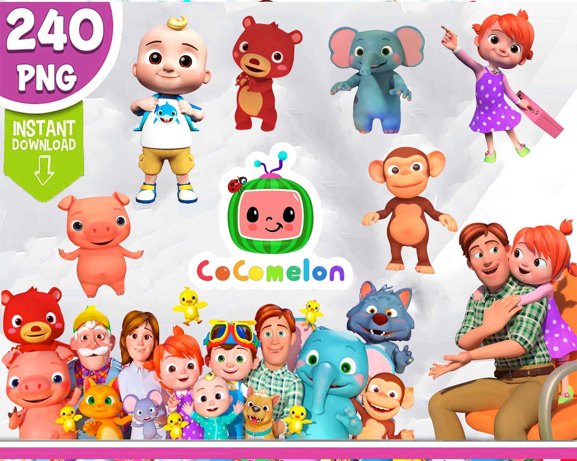CoComelon SVG Bundle - 700+ files CoComelon SVG, EPS, PNG, DXF for Cri ...