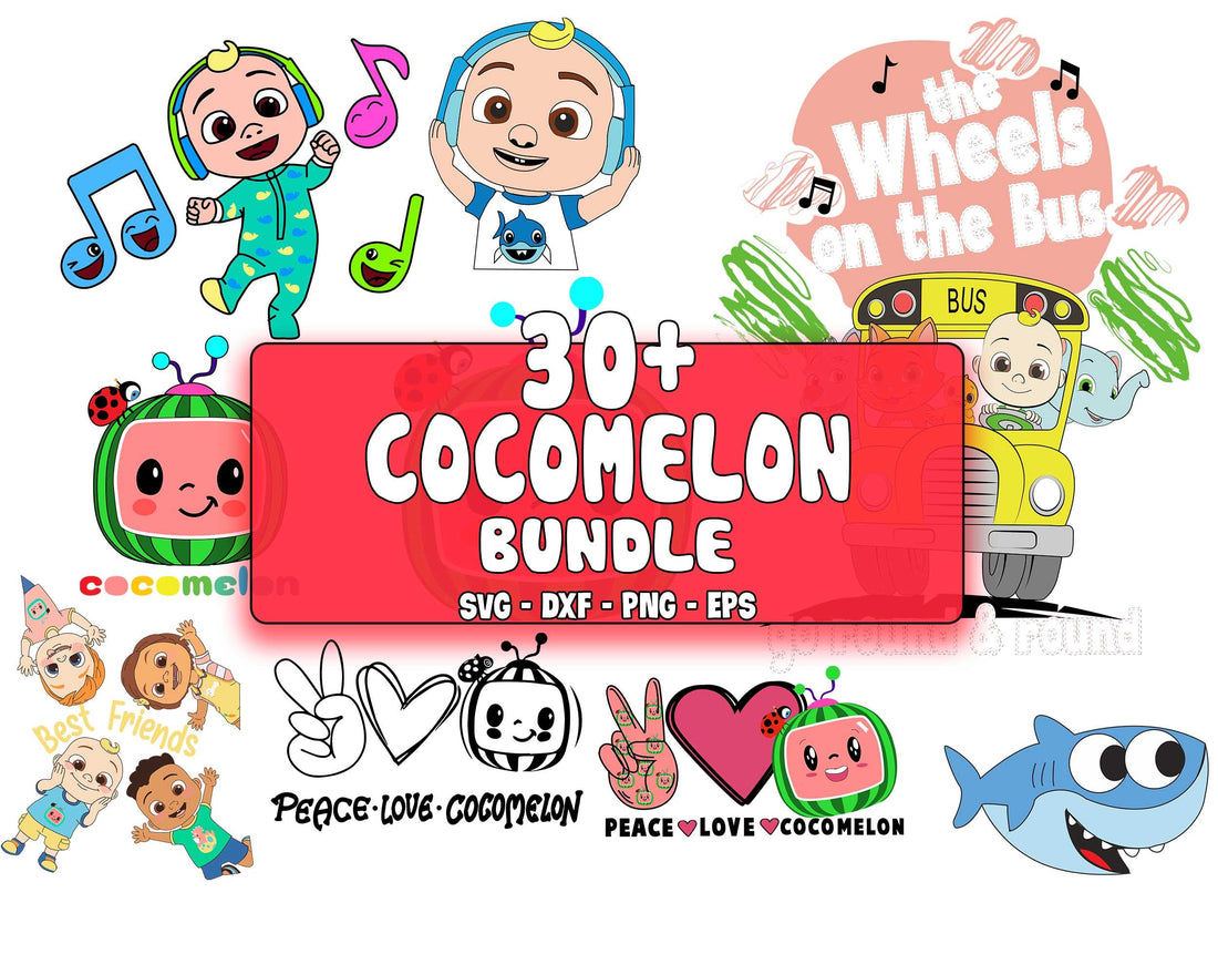 CoComelon SVG Bundle - 30+ files CoComelon SVG, EPS, PNG, DXF for Cric ...