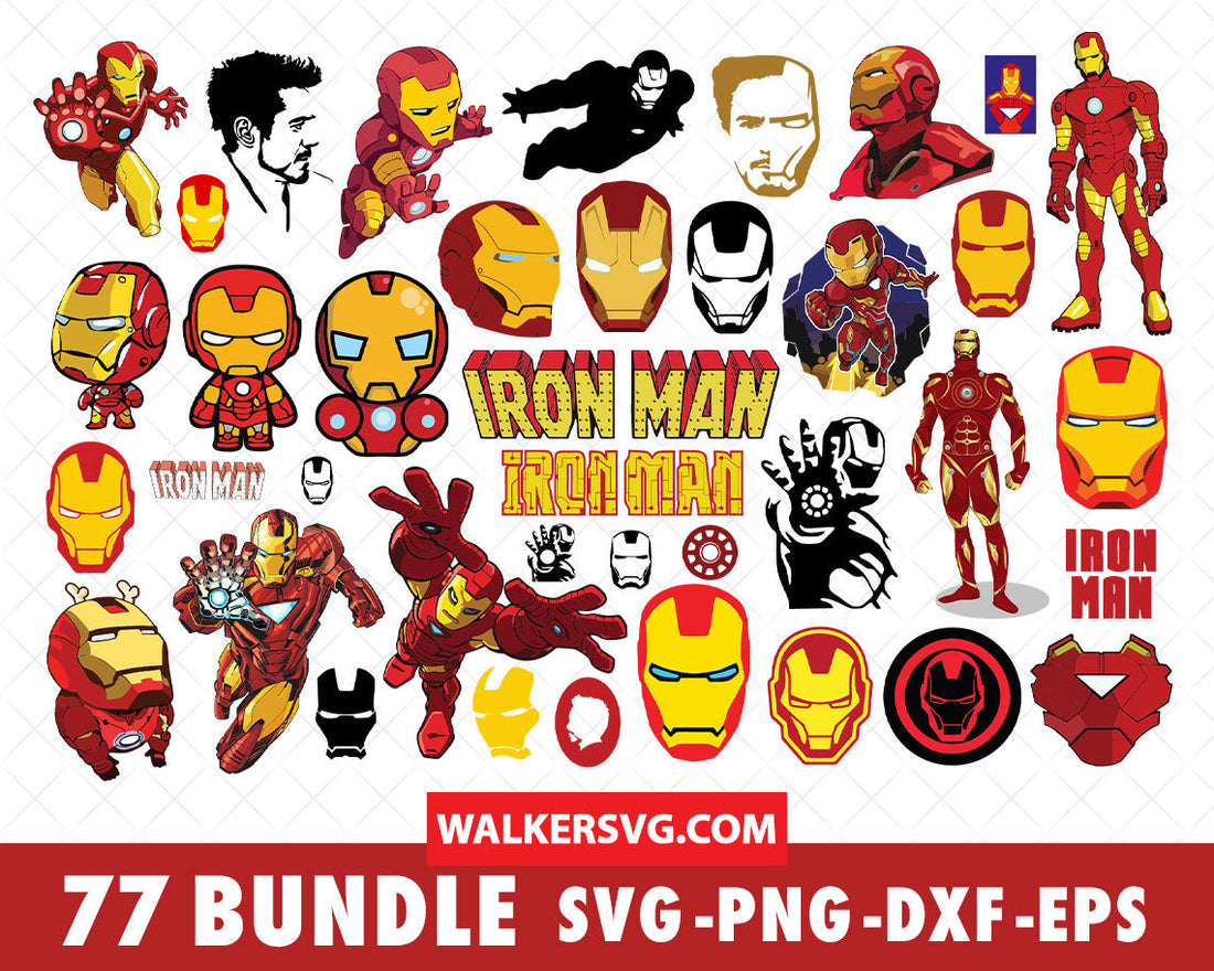 Iron Man SVG Bundle - 315+ files Iron Man SVG, EPS, PNG, DXF for Cricu ...
