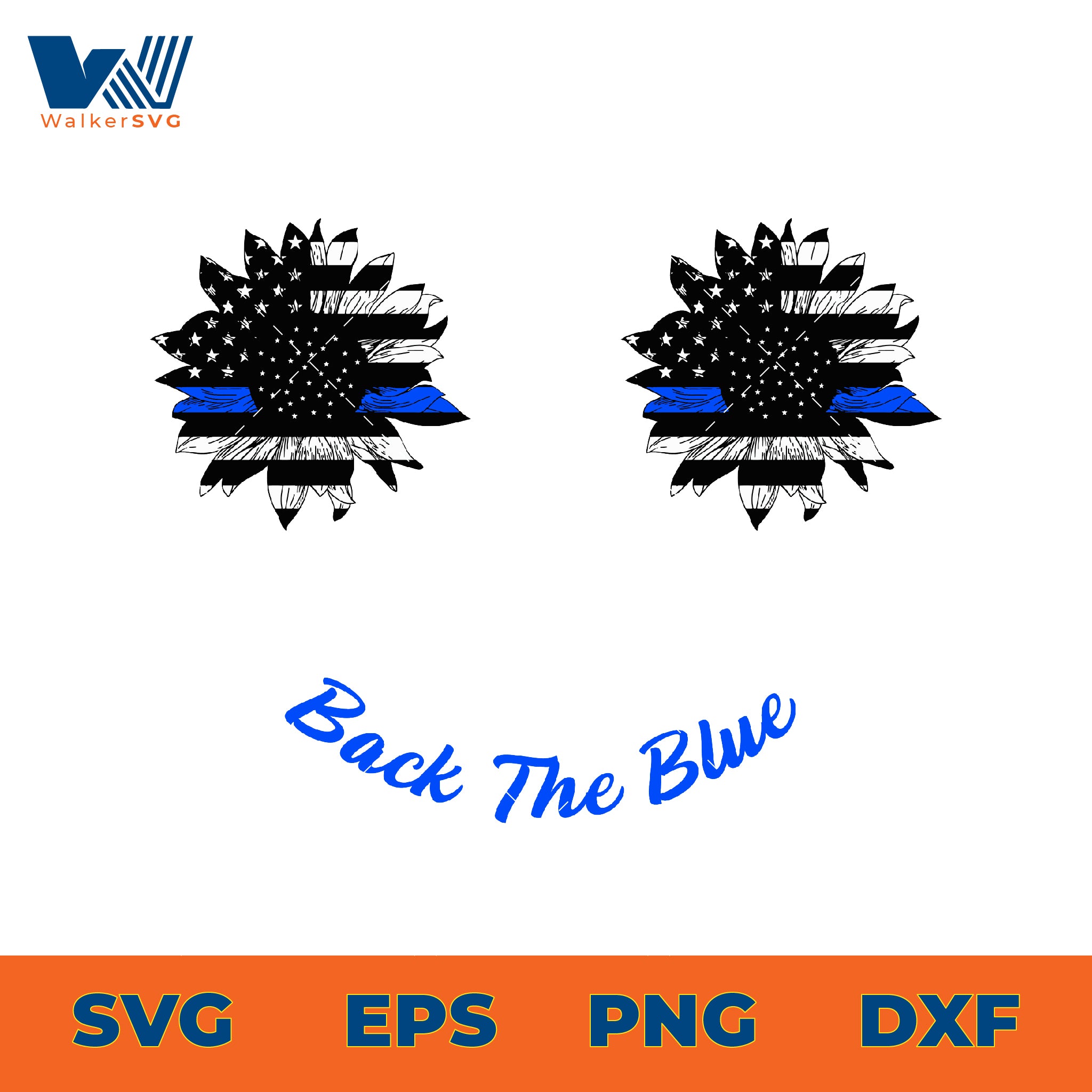 Back The Blue Flowers SVG – Zerosvg