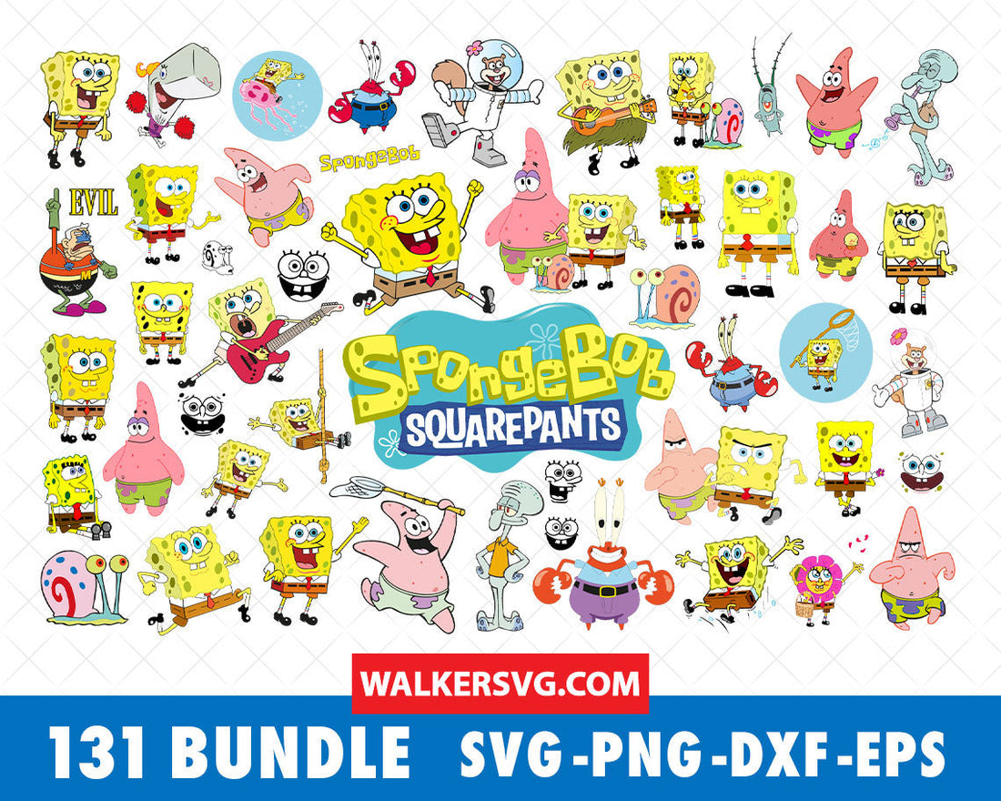 Spongebob SVG Bundle 2.0 - 530+ files Spongebob SVG, EPS, PNG, DXF for ...